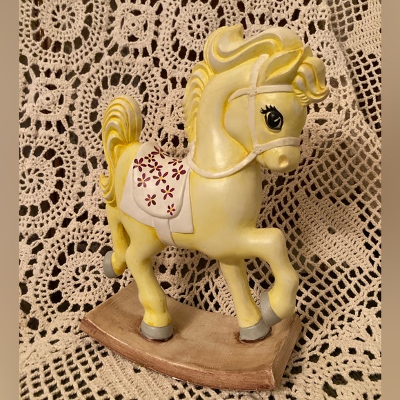 Accents | Yellow Rocking Horse Ceramic Mold Figure | Poshmark